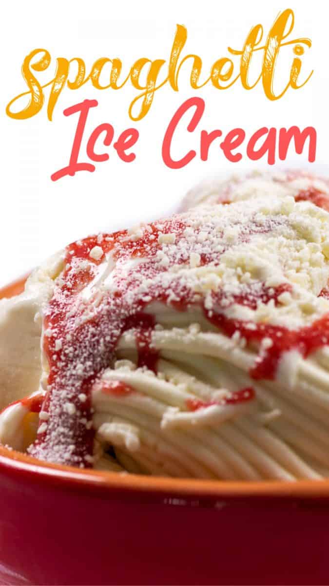 Spaghetti Ice Cream - A Fun Family Treat - The Cheerful Cook