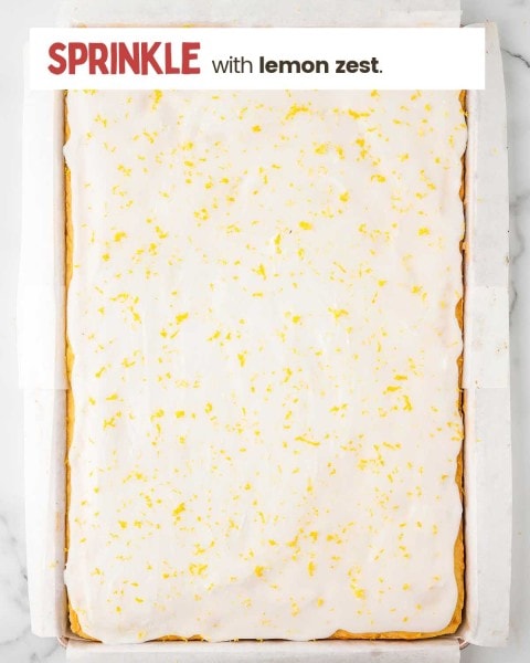 Glazed German Lemon Sheet Cake (Zitronenkuchen)