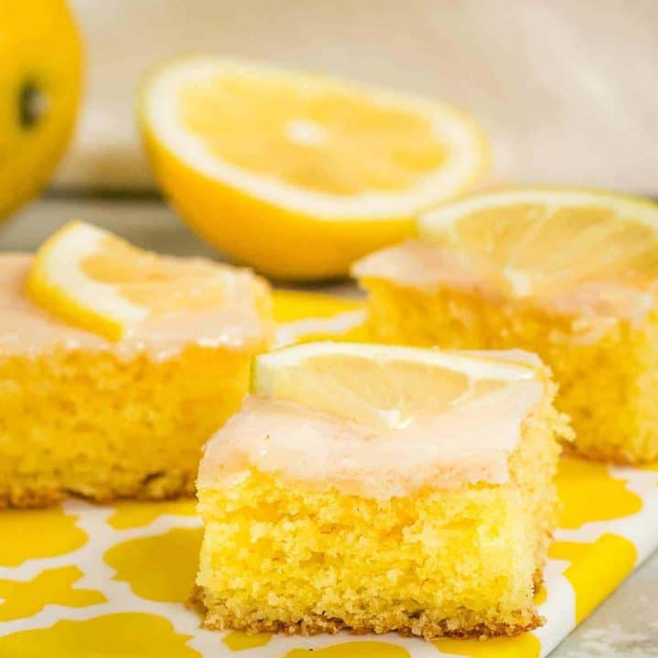 Glazed German Lemon Sponge Cake (Zitronenkuchen) - Cheerful Cook