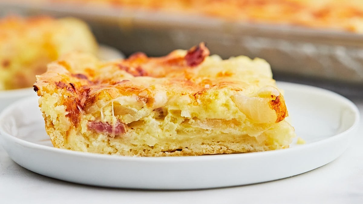 German Onion Pie with Bacon