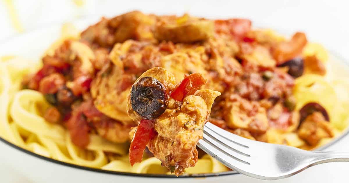 Chicken Cacciatore With Pasta - Cheerful Cook