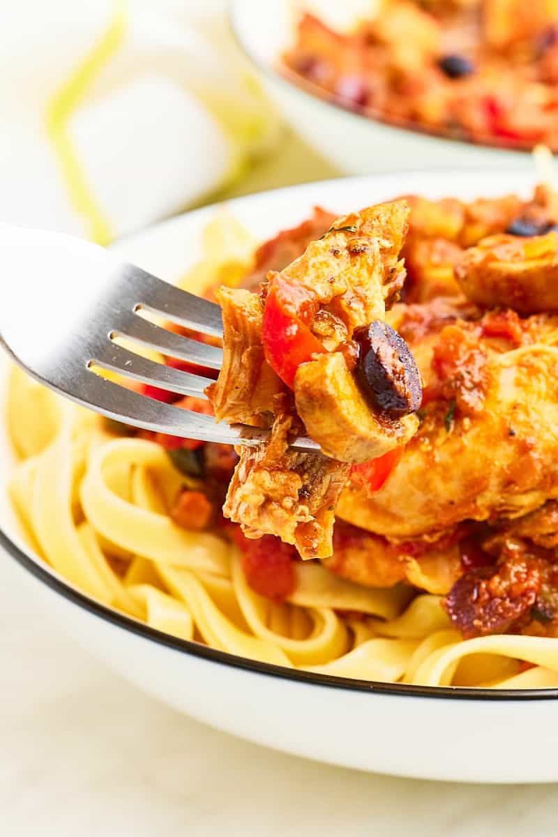 Chicken Cacciatore With Pasta - Cheerful Cook