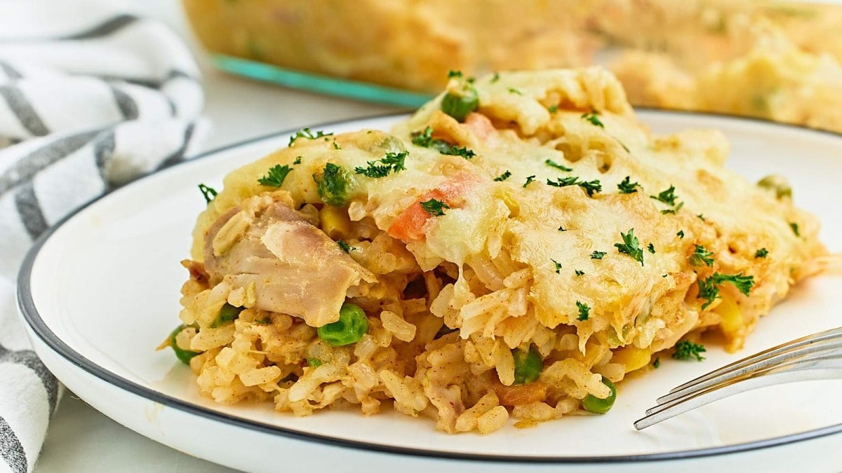 Easy Old School Chicken and Rice Casserole - Cheerful Cook