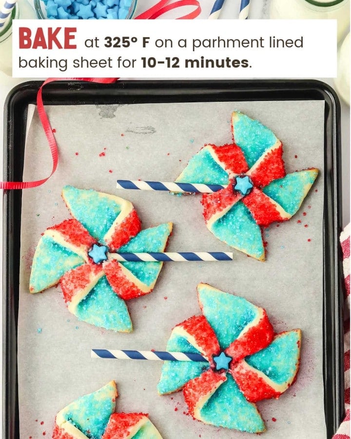 Red, White and Blue Pinwheel Cookies