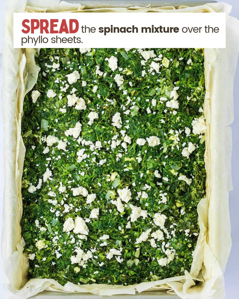 Flaky Spanakopita - Greek Spinach and Feta Phyllo Pie