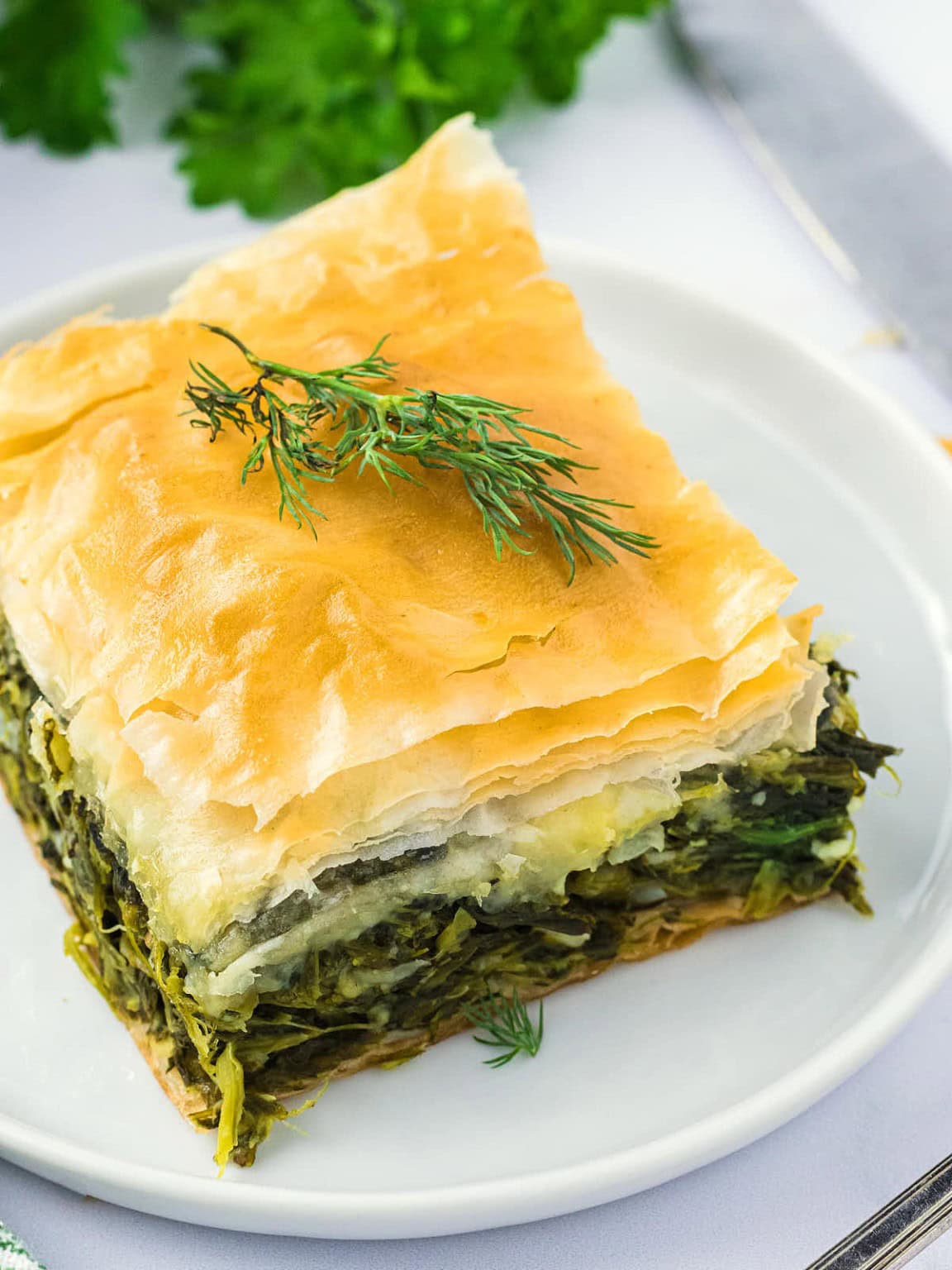Flaky Spanakopita - Greek Spinach and Feta Phyllo Pie