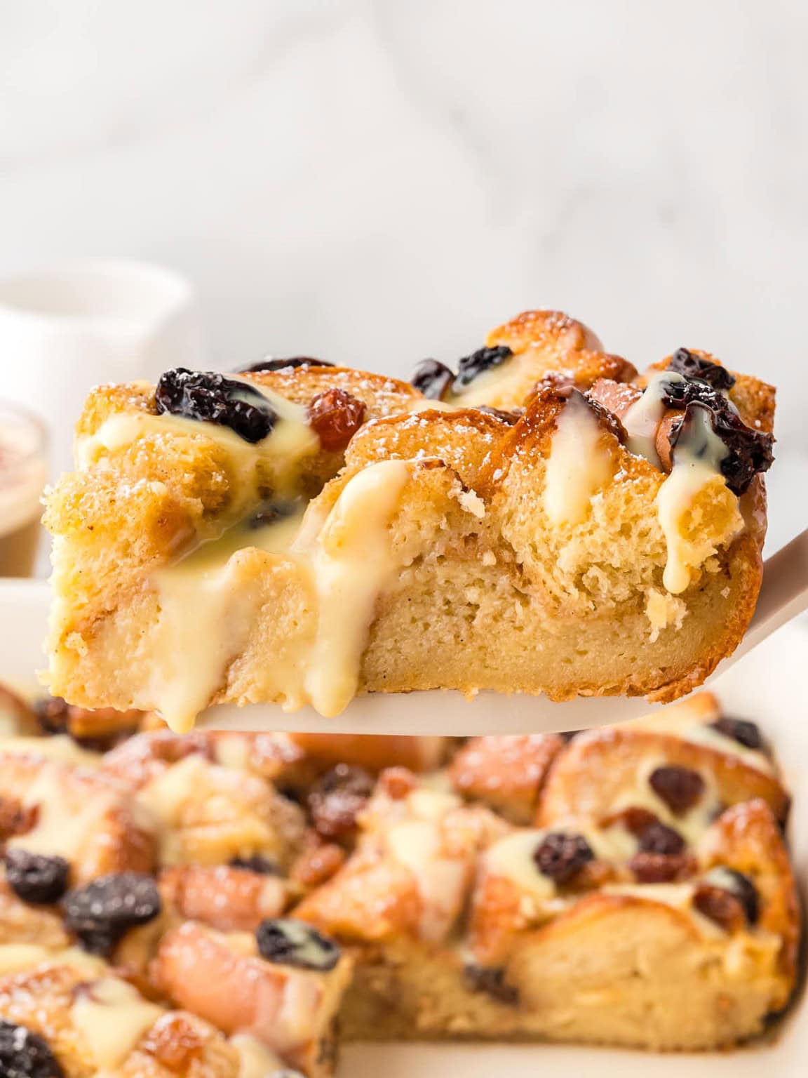 Old-Fashioned Bread Pudding with Vanilla Custard Sauce