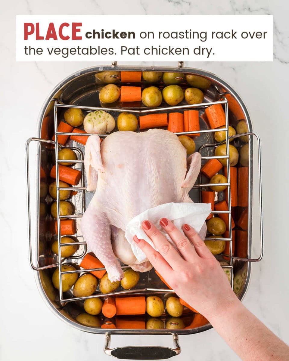 Perfect Roast Chicken with Roasted Potatos and Carrots