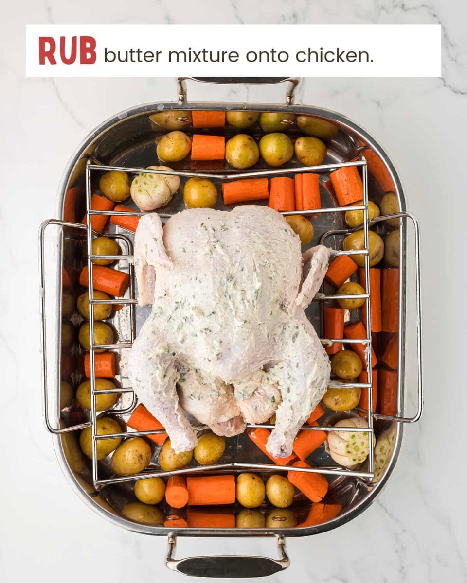 Perfect Roast Chicken with Roasted Potatos and Carrots
