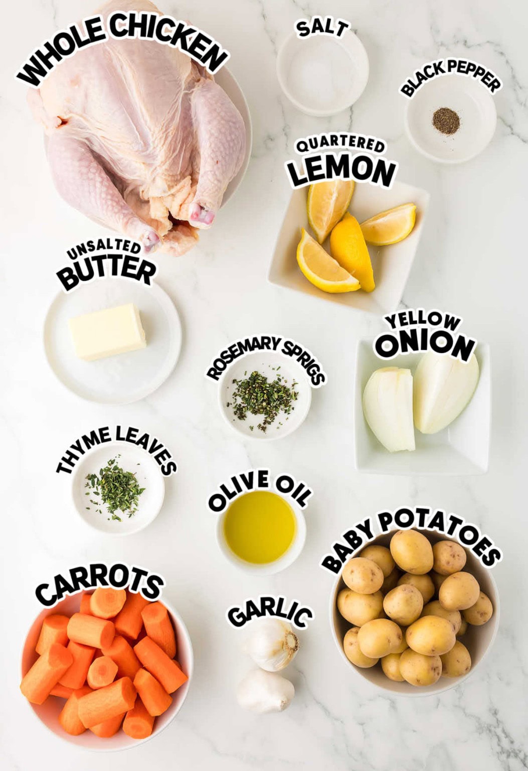 Perfect Roast Chicken with Roasted Potatos and Carrots