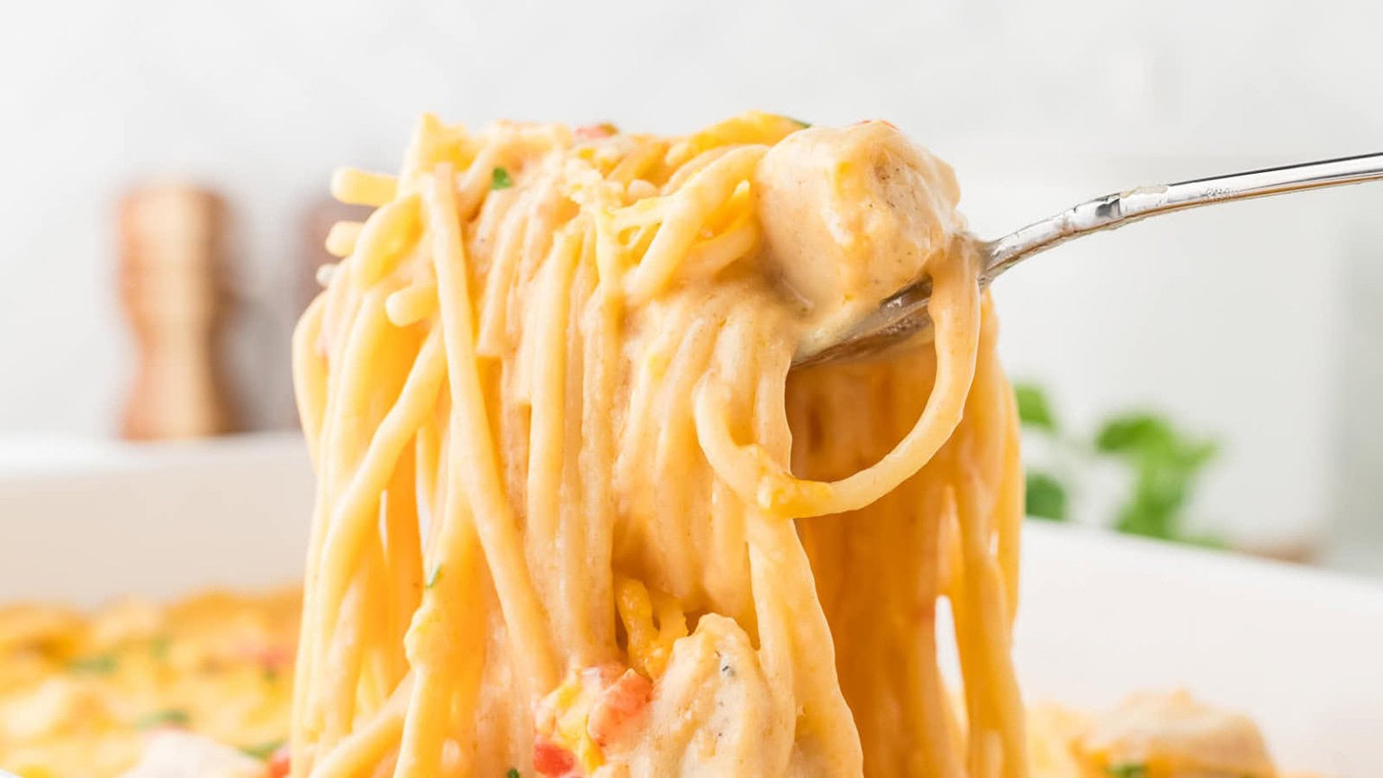 Easy Cheesy Chicken Spaghetti with Rotel