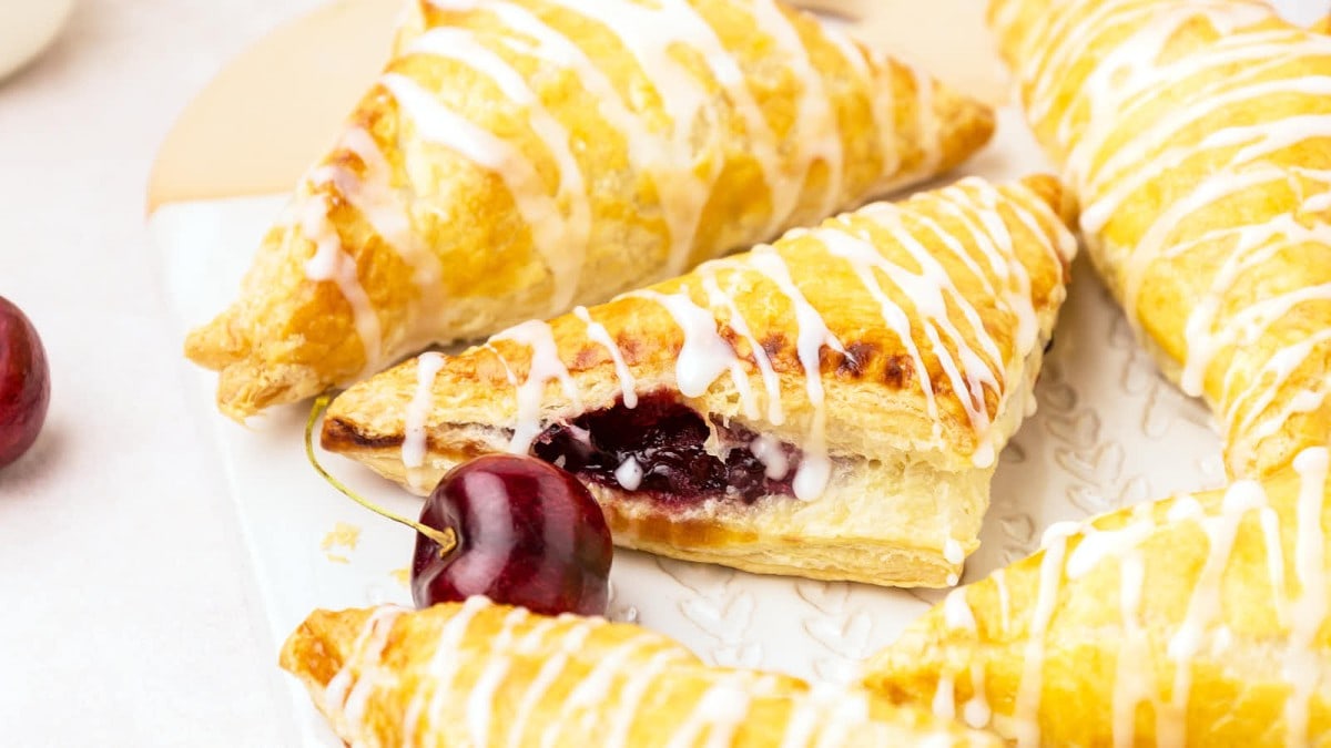 Easy Cherry Turnovers Made with Puff Pastry