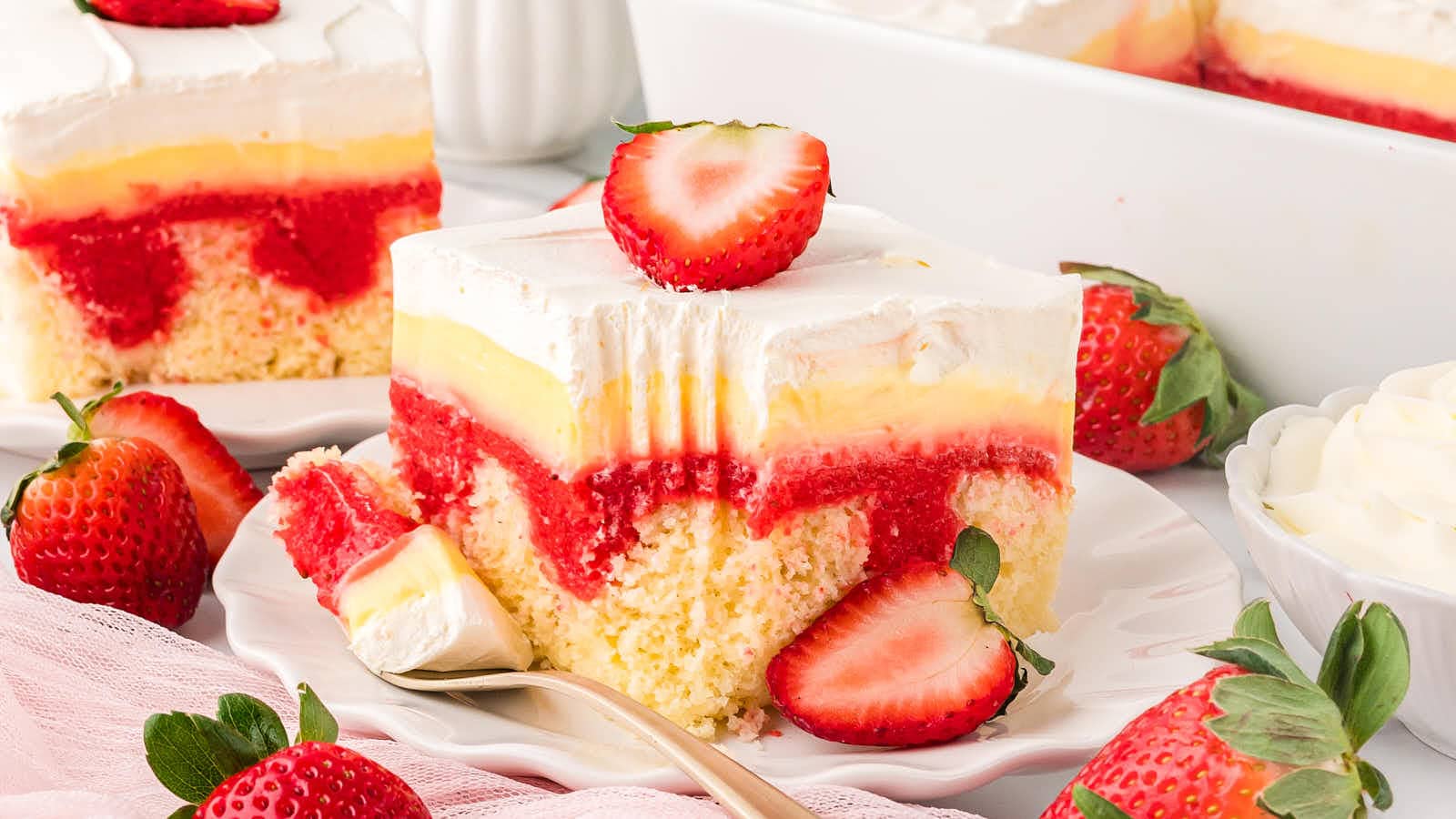 Ultimate Strawberry Poke Cake with a Trifle Twist