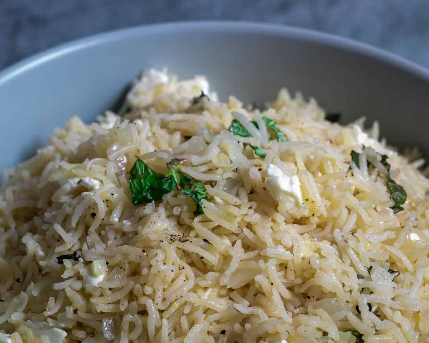 Easy Mint Rice With Feta Cheese - Cheerful Cook